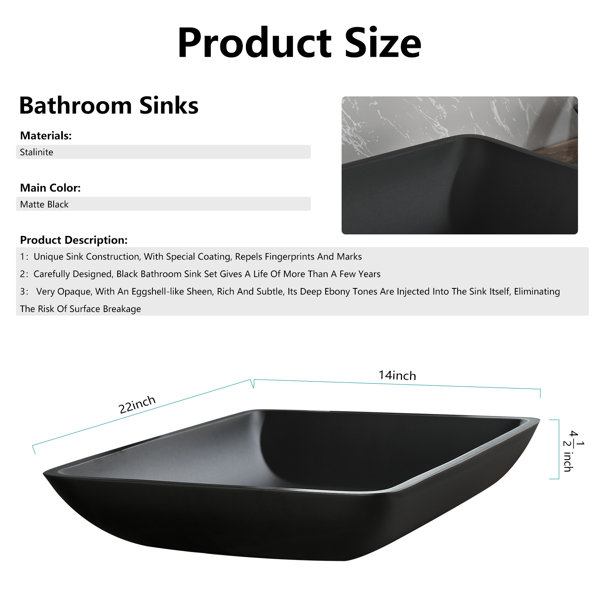 Interbath 14'' Glass Rectangular Vessel Bathroom Sink with Faucet | Wayfair